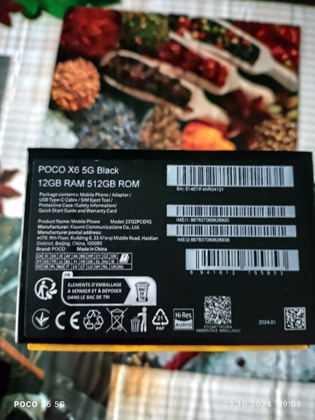 Poco x6 12 512 qora