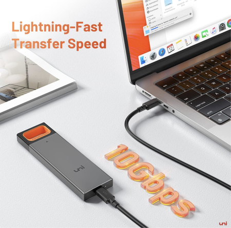 UNI M.2 NvMe/SATA SSD Enclosure 10Gbps USB 3.2