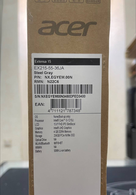Acer notebook core i3-1215U 15.6’’ FHD IPS yengide sastyana