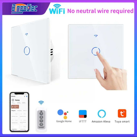 Умный дом WiFi  беспроводной выключатель с Алиса / Alexa новые белые
