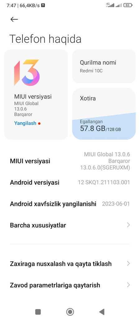Redmi 10C. Hotira 128