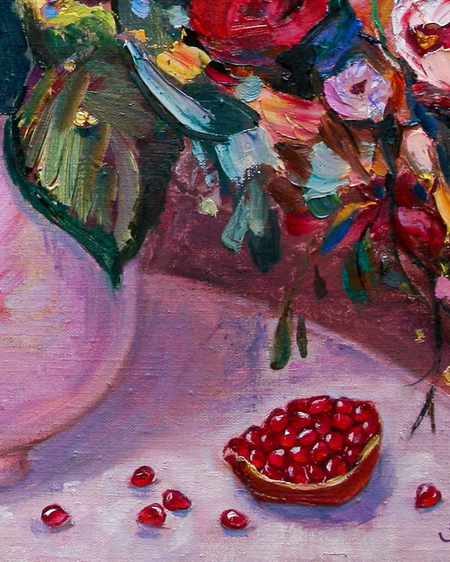 Картитина Праздничный букет 80х90.Холст, масло