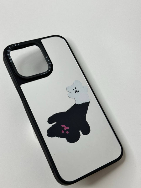 Casetify „White bear shadow“ зеркальный чехол, на iPhone