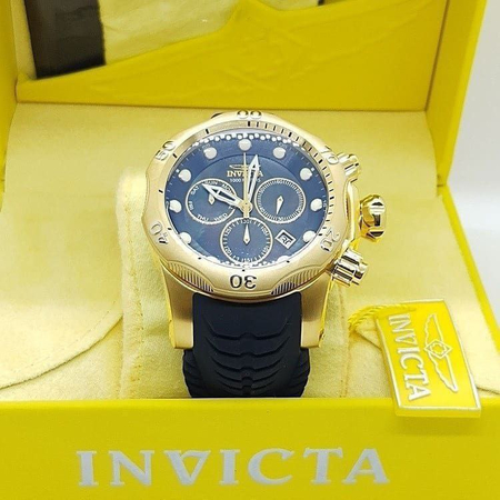Invicta часы, хронограф, 37195 Bolt Zeus Black, Gold.
Циферблат 53мм.