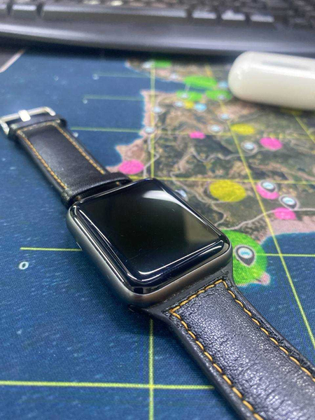 Apple watch series 2 42mm кора, идеал коробка + кожаный ремешок