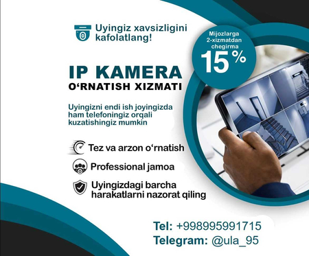 kamera o'rnatish ip-hd