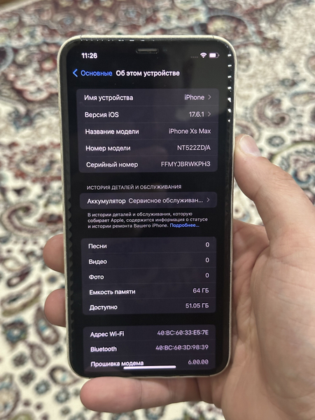 Iphone xs max 64gb 76% ёмкость батареи