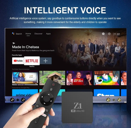 Новый Z1 android tvbox.голос пулт.+прошивка.мр