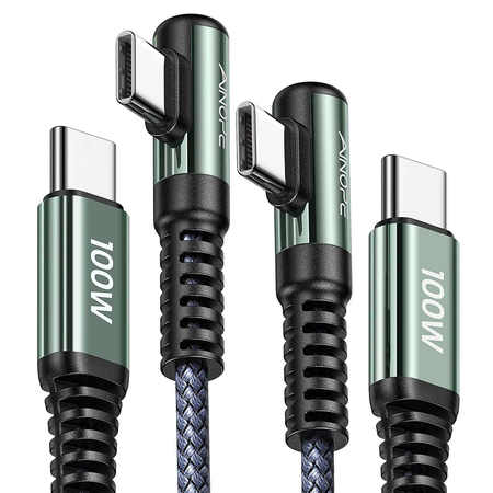 USB кабель 2 м 100W USB-C->USB-C 90 градусов Ainope