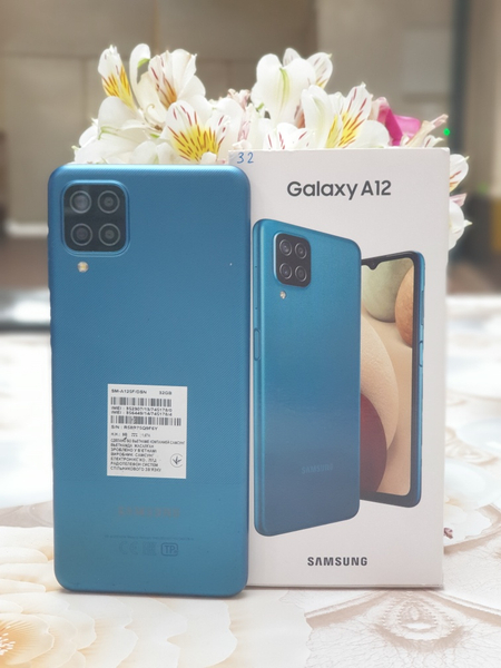 Samsung A12 с коробкой и документами