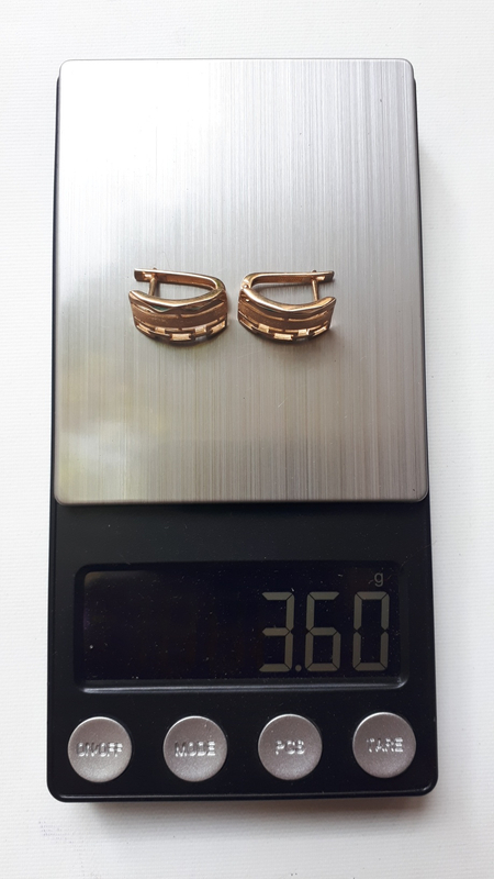 Золотой серьги, желтой, 3.59-грам, 585-п.