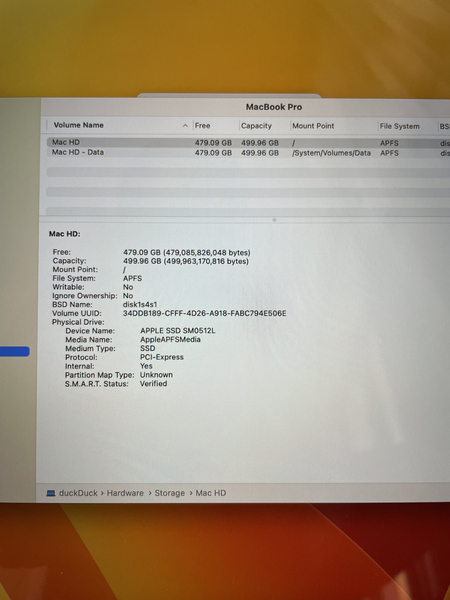 Macbook pro 15inch 16/512GB USA