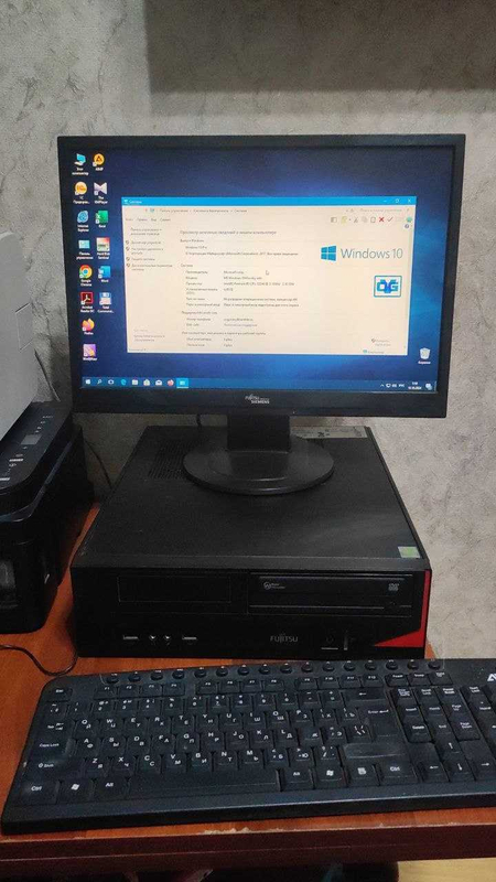 Продается компьютер Fujitsu CPU G3240/DDR III 4Gb/HDD 320Gb/Монитор
