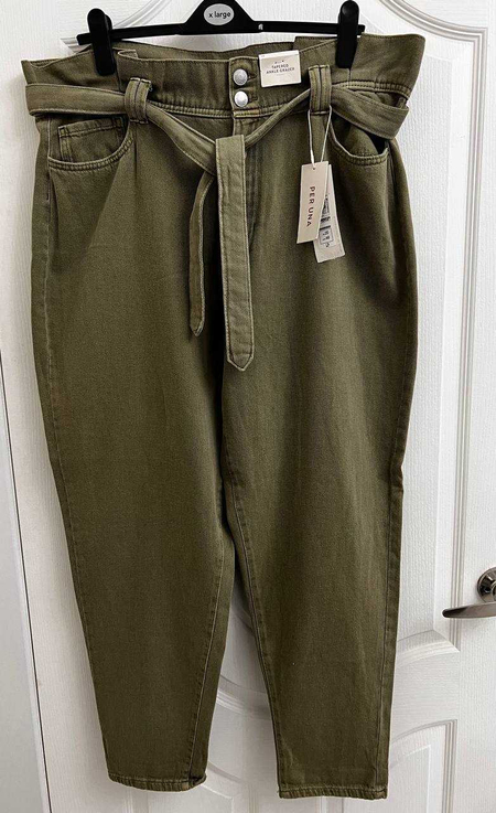 Зауженные брюки с поясом Marks&Spencer, хлопок , размер 20UK (54/56)