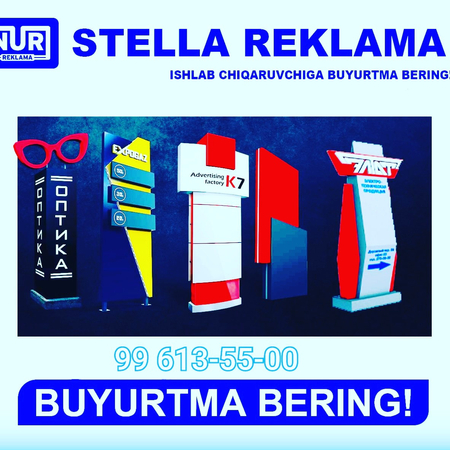 Reklama bo'rtma xarflar stella banner tablo led