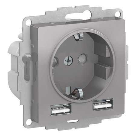 Schneider Electric. AtlasDesign. Розетка 16А с 2 USB A+A