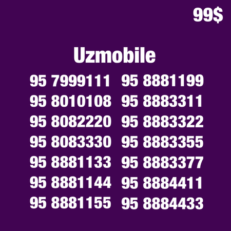 Uzmobile Gold chiroyli raqamla/ Красивые золотые номера Uzmobile