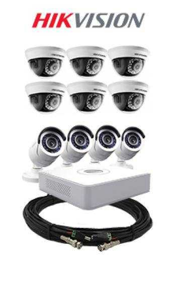 Готовый  4 штук камеры видеонаблюдения HIKVISION
