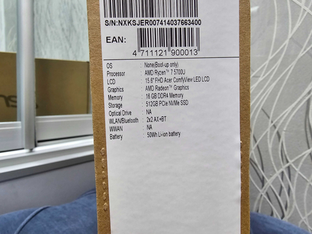 ПРОДАМ Acer A315-44P (2024) Ноутбук Ryzen™7-5700U/16GB/512SSD/15.6