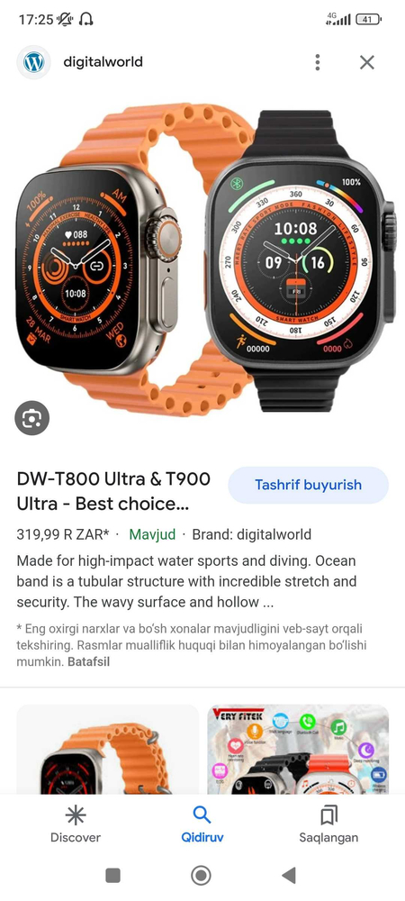 Smar watch t 800 ultra