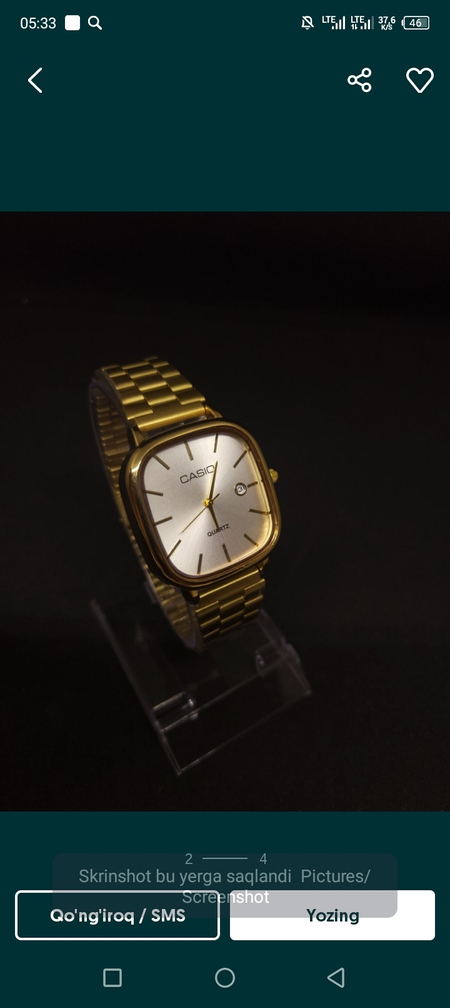 Casio brendidan òzgacha soatlarimiz keldi.

Soat ning rangi òzgarmaydi