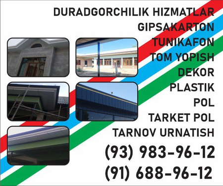 Tunikafon gipsa karton patalok hizmatlar