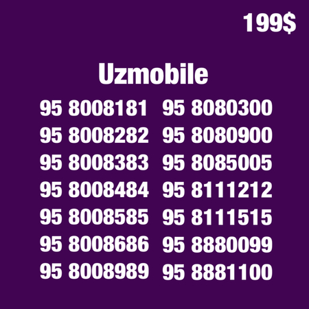 Uzmobile chiroyli qold raqamlari/Красивые золотые номера Узмобайл