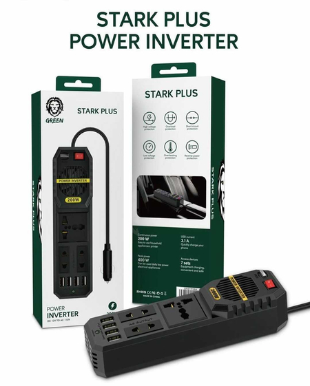 Green Lion Stark Plus Power Inverter 200W/ V12 Автомобильный Инвертор