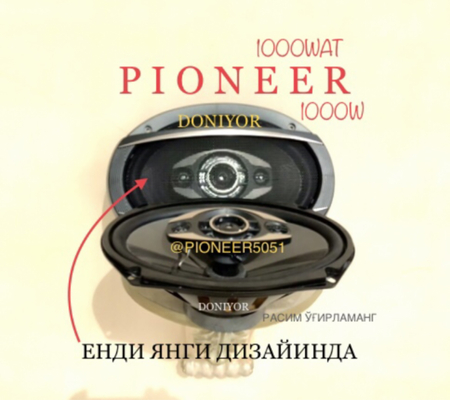 Aksiya pioneer blutus usb aux mafon va 1000w kalonka birga kamplekt