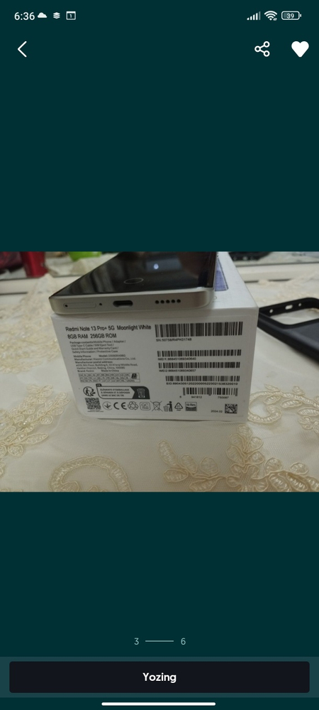 Redmi note 13 pro + 5g global 8.0+4.0 GB 256 GB