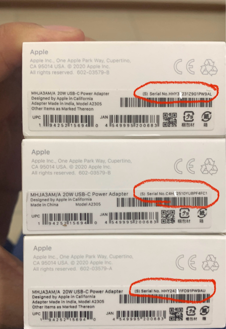 Apple adapter 20w USB-C fast charger  USA