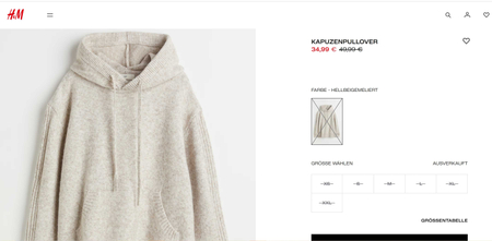 Новая вязаная Толстовка с капюшоном H&M, размер XL (54/62)