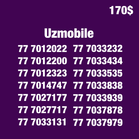 Uzmobile chiroyli gold raqamlari/ Красивые золотые номера Uzmobile