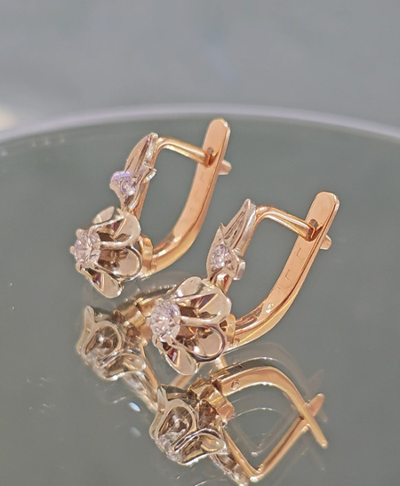 Серьги  СССР  якутские бриллианты