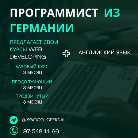 Курсы Веб Разработка  (Программист с опытом в Германии)