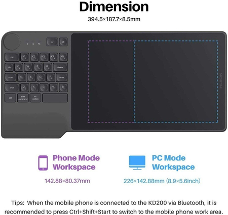 Графический планшет huion kd200
