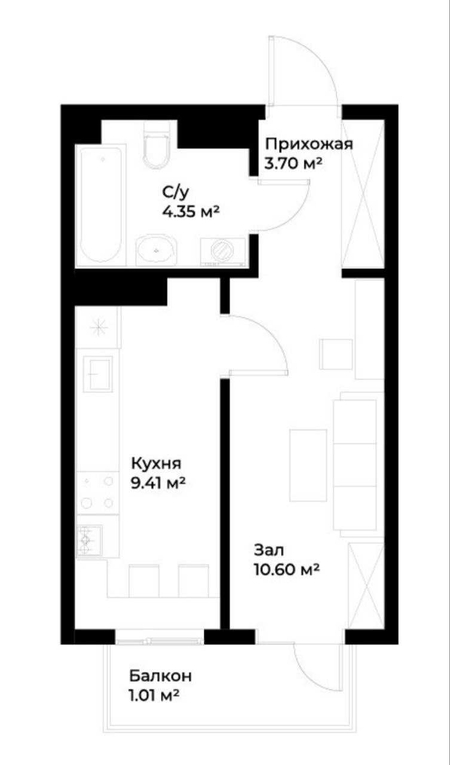 Срочно продается 1 комн. в новостройке Assalom Bog`lar от Голден Хаус