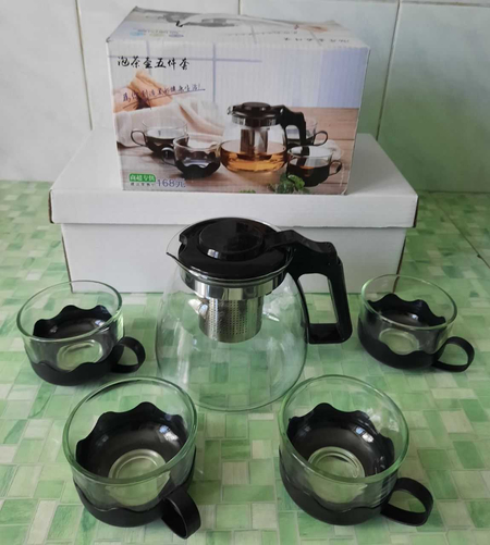 НОВЫЙ Чайный Сервиз: Заварочный Чайник + 4 чашки/ Другая Посуда