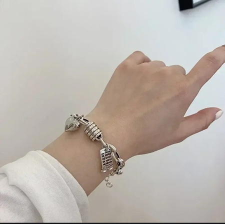 Серебряная цепочка и браслет
