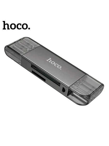 USB-картридер OTG type-c usb Hoco HB39, для флешек TF, SD, microSD