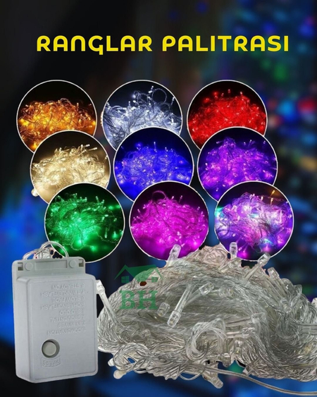 Yangi yil archasi va ichki bezatish uchun, svetodiod girlyanda