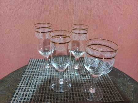 СССР бокалы,винтаж,цветное стекло, 2шт.
