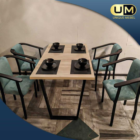 Kafe bar va restoran uchun mebel to'plami stol stul divan