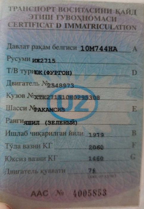 Иж 2715 sotiladi