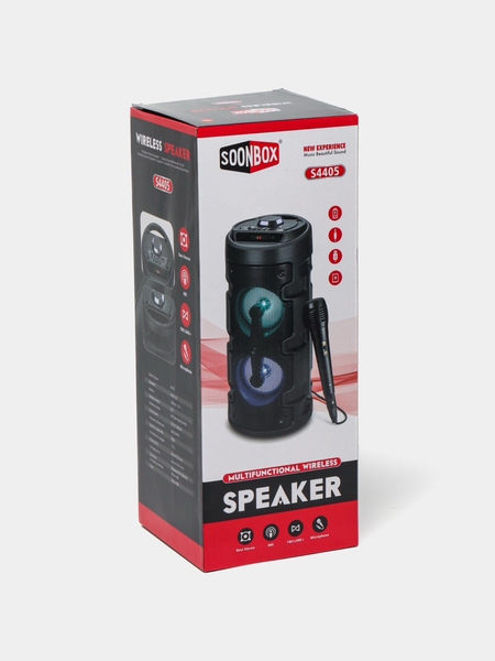 Караоке-колонка Bluetooth Soonbox $4405, с проводным микрофоном .
