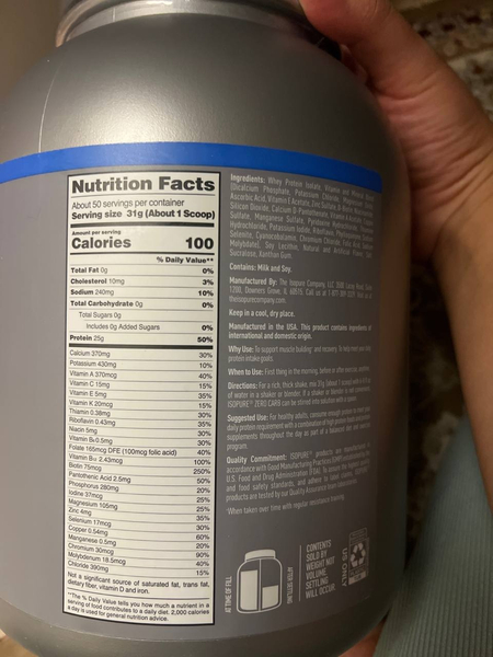 ZERO CARB  Protein ISOPURE 1.5kg Creamy Vanilla