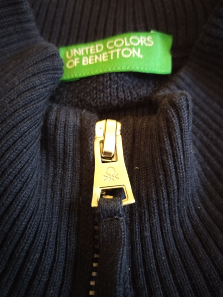 Benetton мужской синий кардиган на молнии 100 % хлопок, размер L
