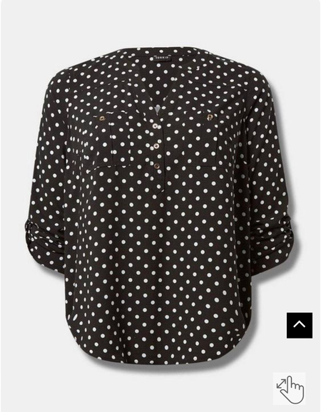 Plus size. Американская блузка в горошек