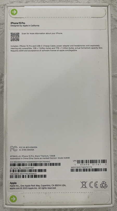 Iphone 15 Pro Black Titanium