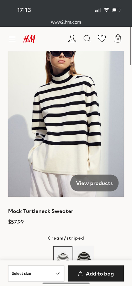 Свитер H&M S размер
